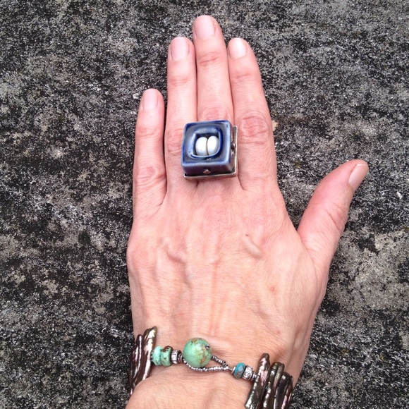 Vintage | Jewelry | Vintage Mod Ceramic Statement Ring | Poshmark